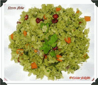 Green Poha - Cuisine delights